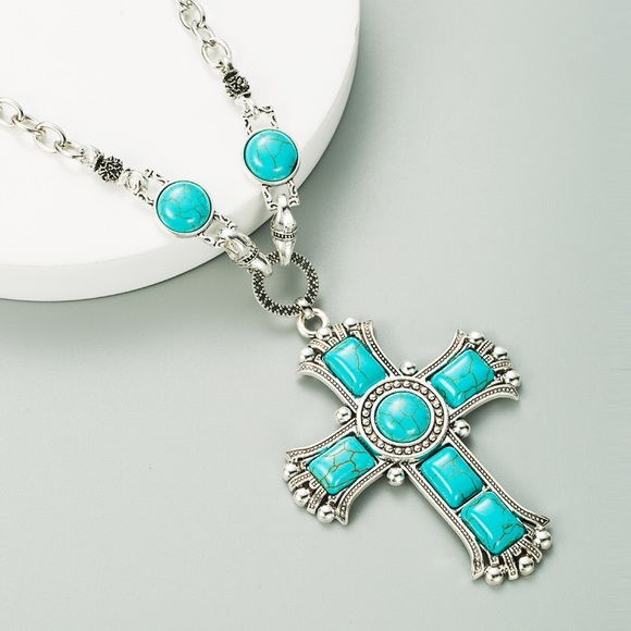 Jewelry | Turquoise Cross Necklace | Poshmark